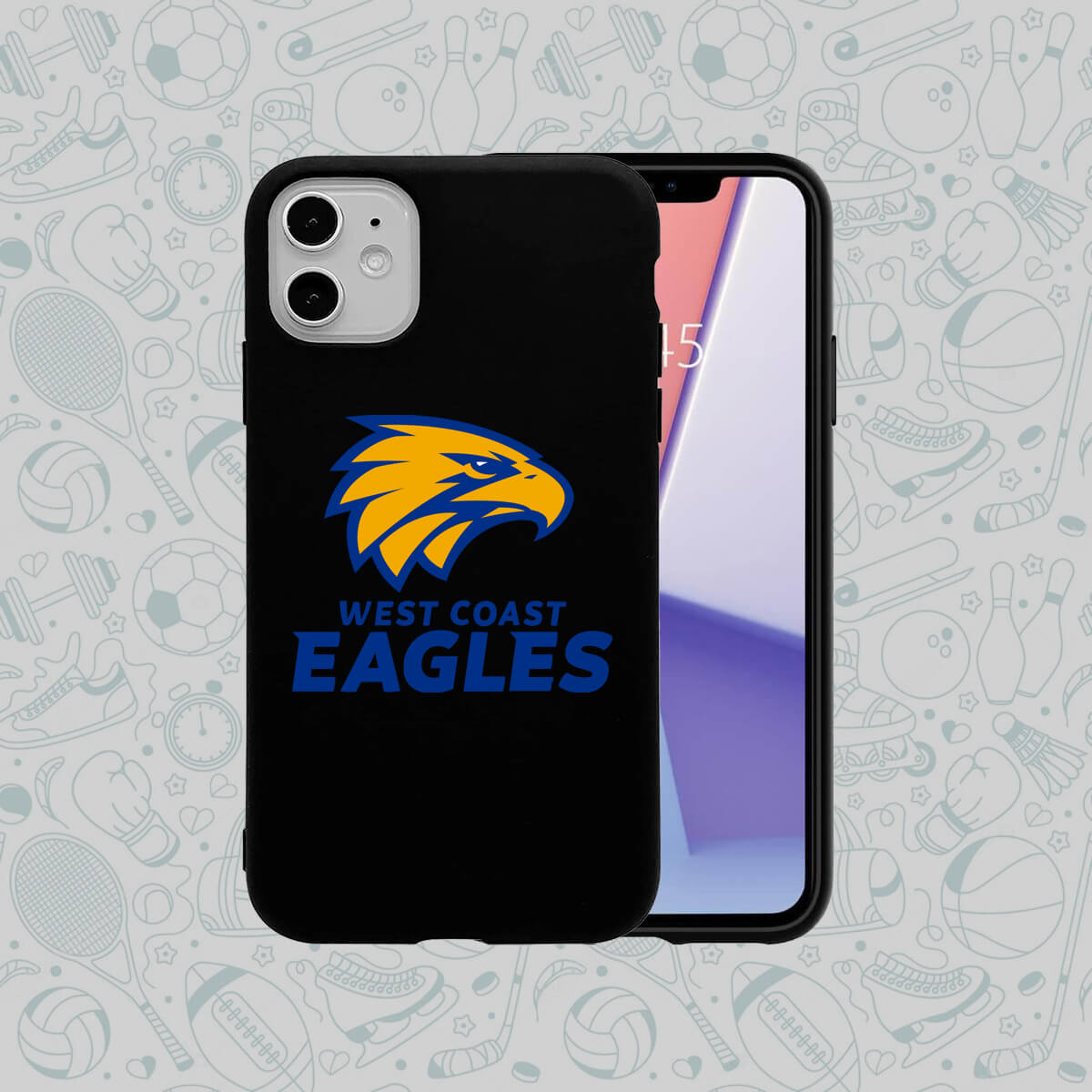 Phone Case Rubber Plastic West Coast Eagles AFL Print – Mooffan